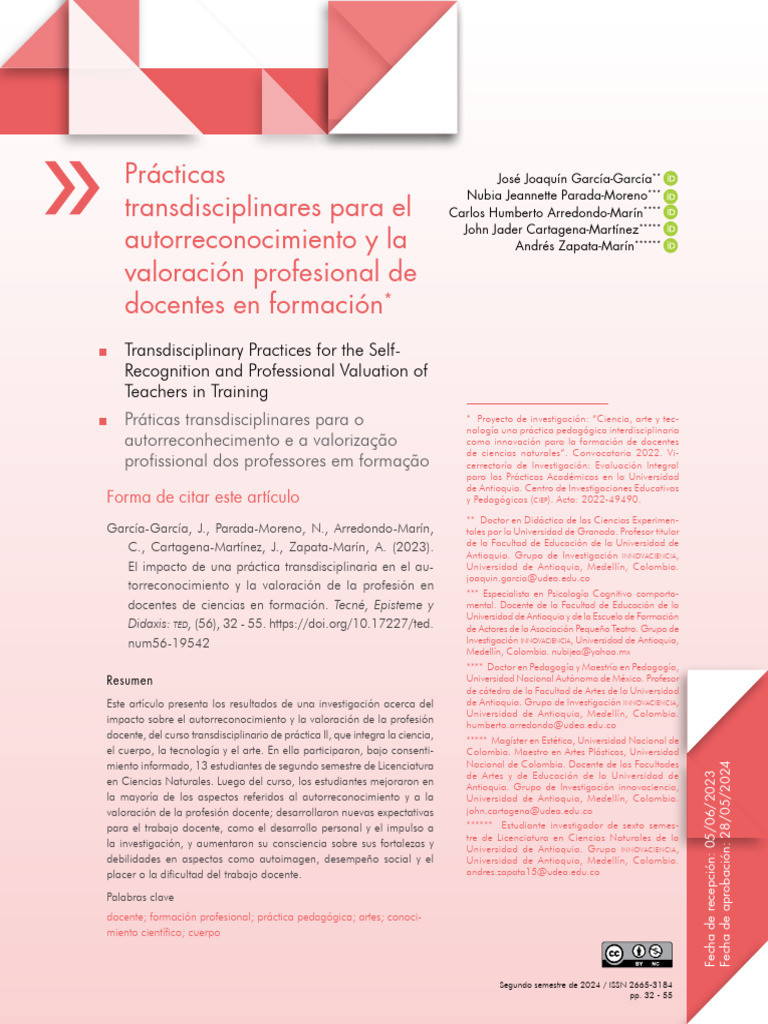 García-García Et Al. - 2024 - Prácticas Transdisciplinares para El Autorreconocimiento y La ...