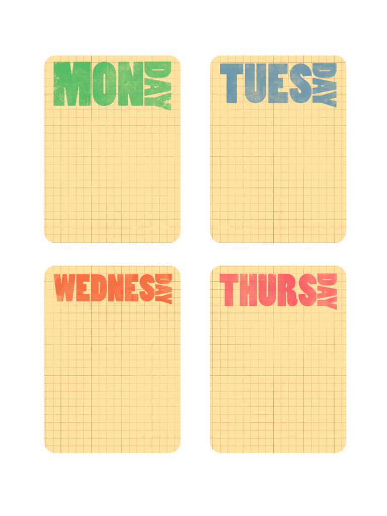 Days of The Week Printable Journaling Cards | PDF