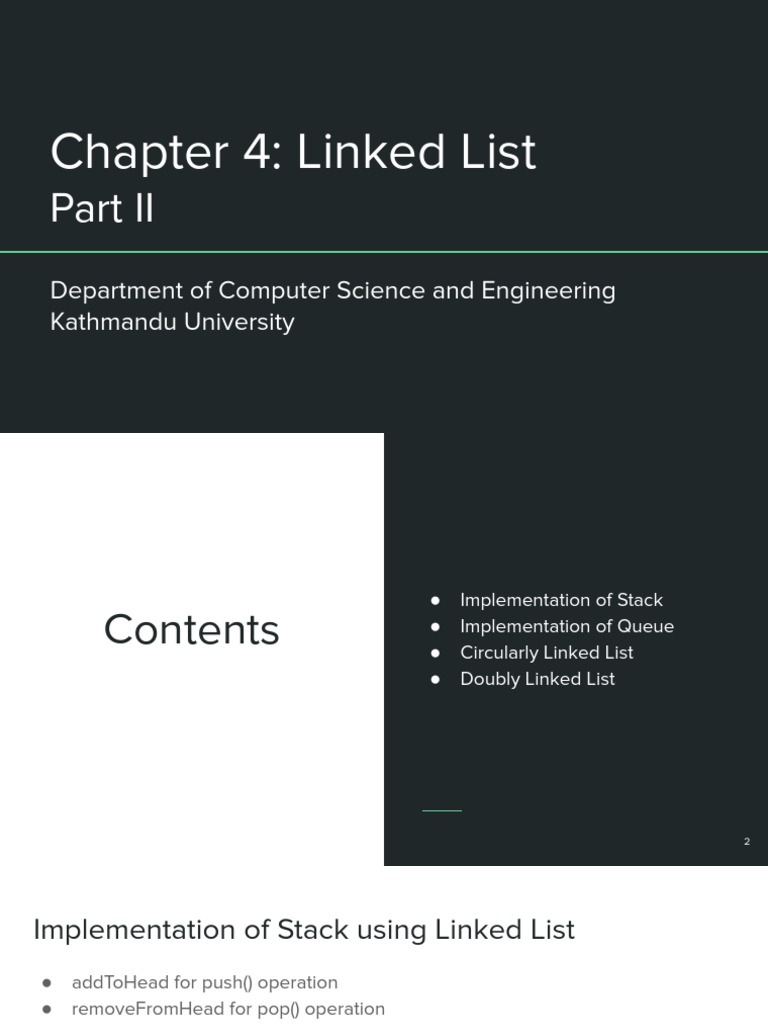 Chapter 4 - Linked List (Part II) | PDF | Queue (Abstract Data Type) | Algorithms And Data ...