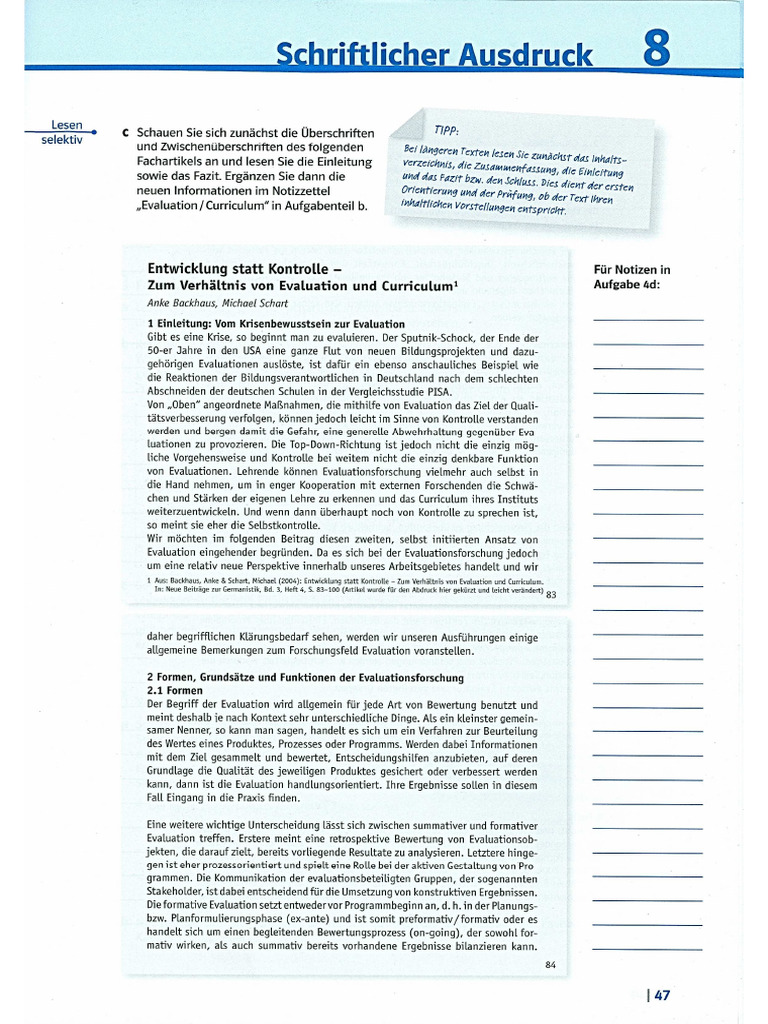 Backhaus, Schart (2004). Entwicklung statt Kontrolle | PDF