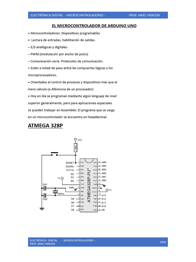 Microcontrolador Arduino Uno: Guía Esencial | PDF | Microcontrolador | Electrónica