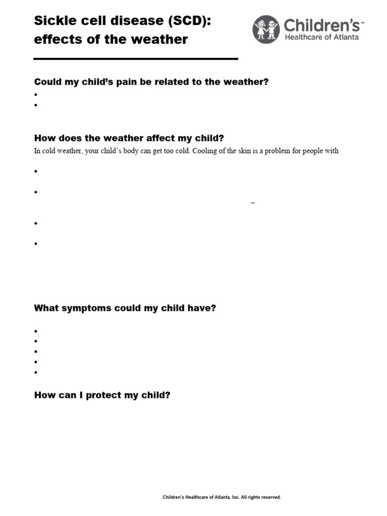 Sickle Cell - Effects of The Weather | PDF | Blood | Blood Vessel