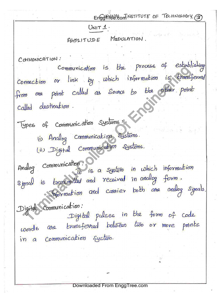 Communication System Handwritten Notes 2 | PDF | Communication ...