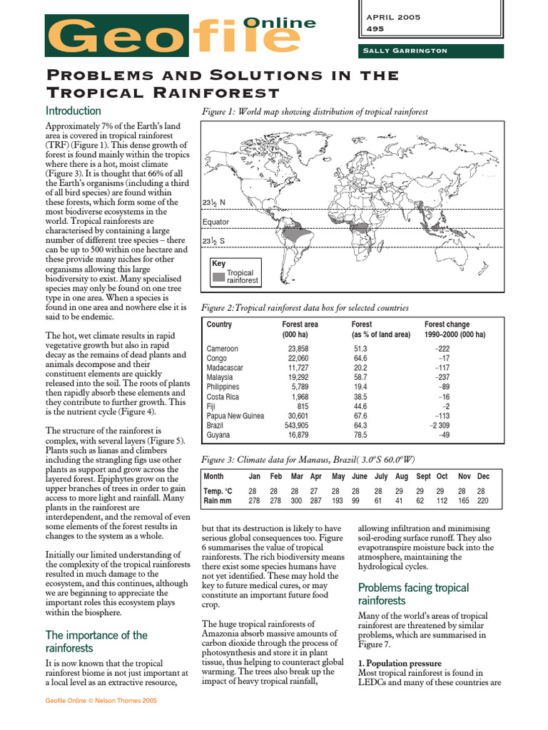 Challenges in Tropical Rainforests | PDF | Rainforest | Forests