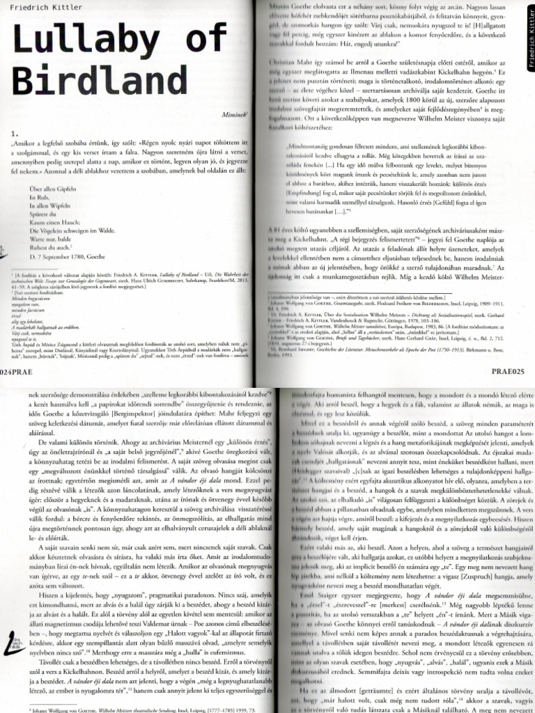 Kittler Lullabyofbirdland | PDF