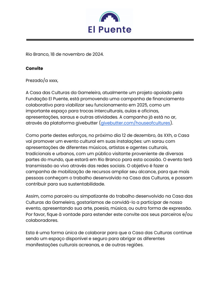 2024.12 - El Puente Invitation For CDC Event Participation | PDF