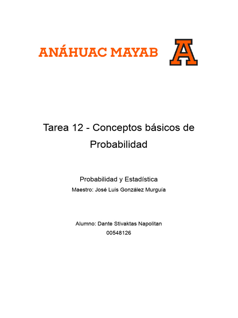Tarea 12 - Conceptos Básicos de Probabilidad-1 | PDF | Taco