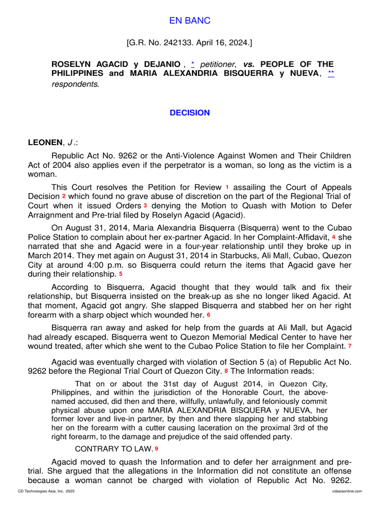 Agacid y Dejanio v. People | PDF | Feminism | Gender Studies