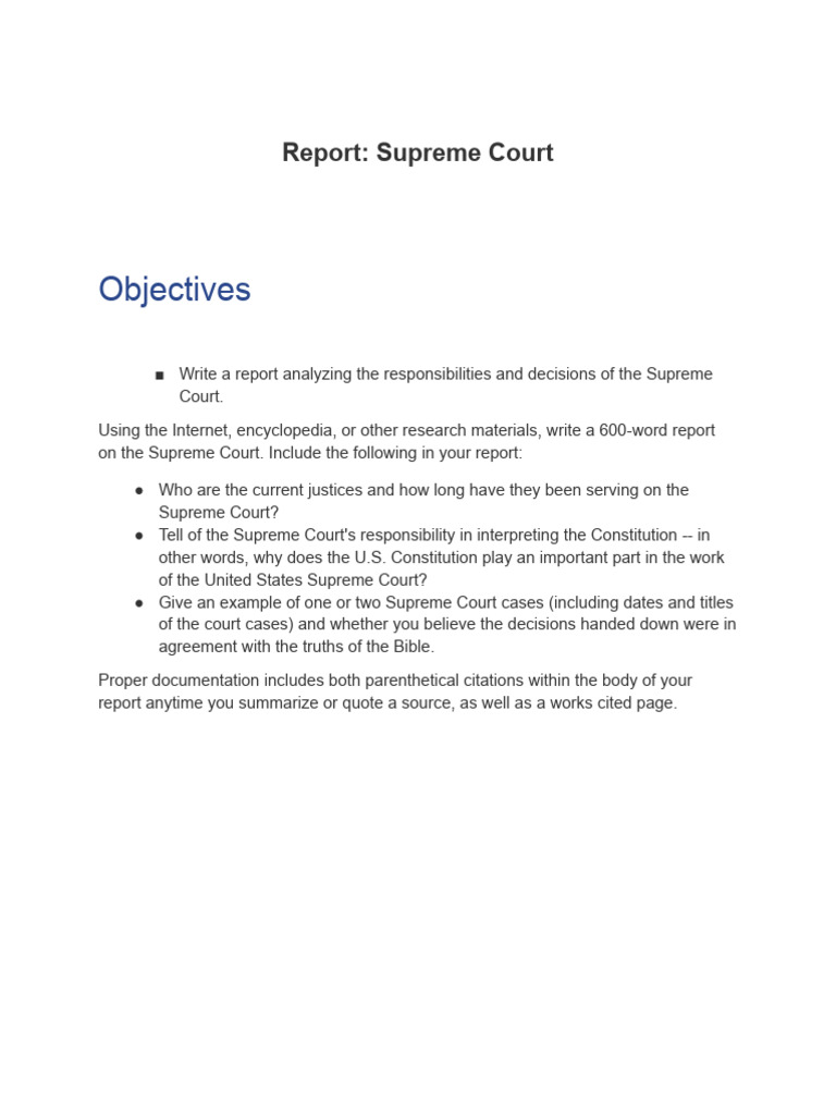Supreme Court Responsibilities and Cases | PDF