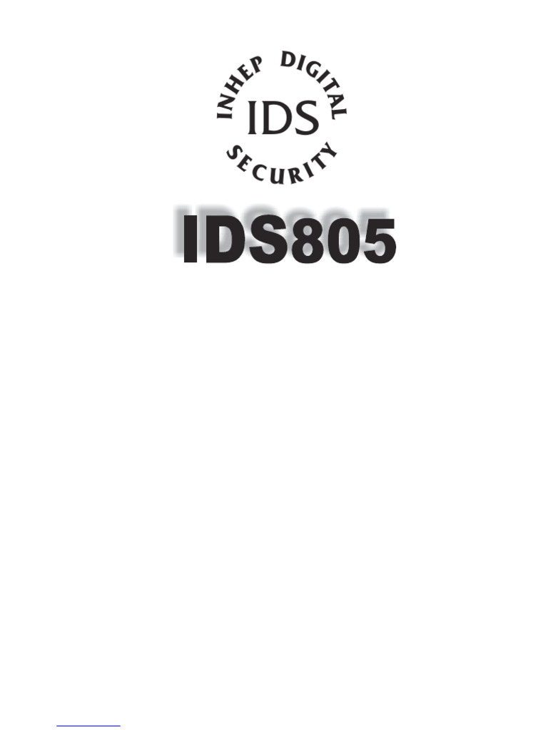 IDS 805 User Manual NO. 700-266-01A (ISSUED NOV 2003 VER 1.00) | PDF