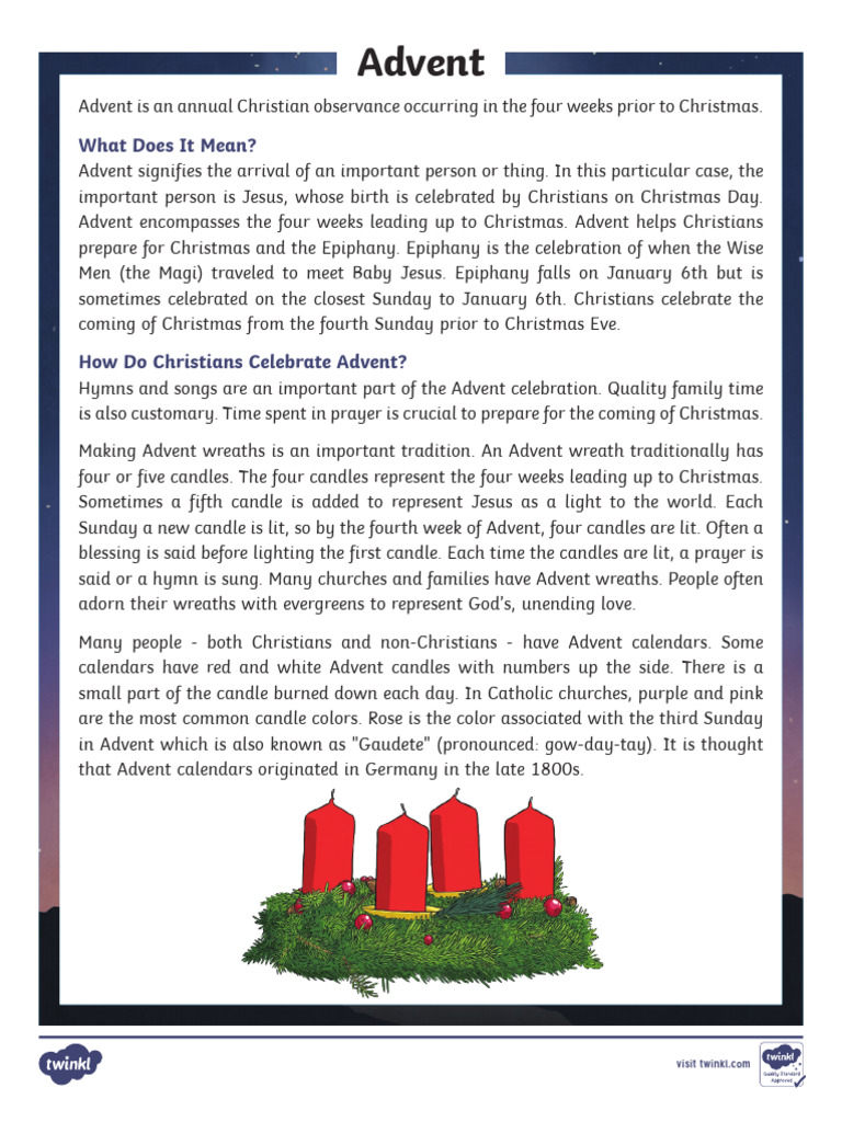Fifth Grade Advent Reading Comprehension Activity | PDF | Advent ...