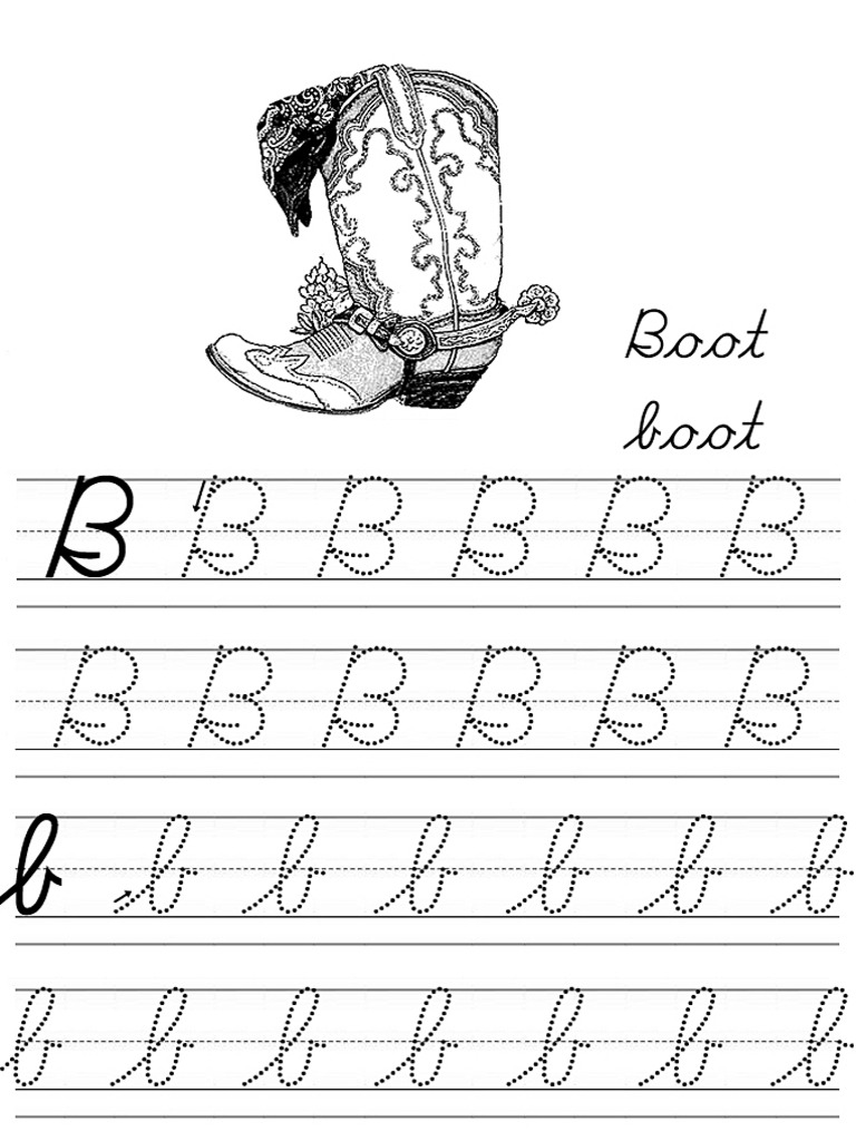 Alphabet Coloring Tracers B Cursive | PDF