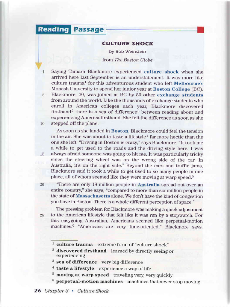 Culture Shock Reading Text | PDF