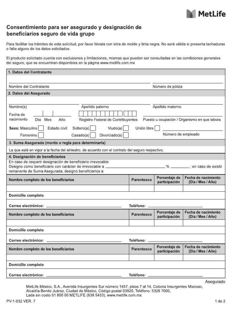 Seguro de Vida Metlife - 2025 | PDF