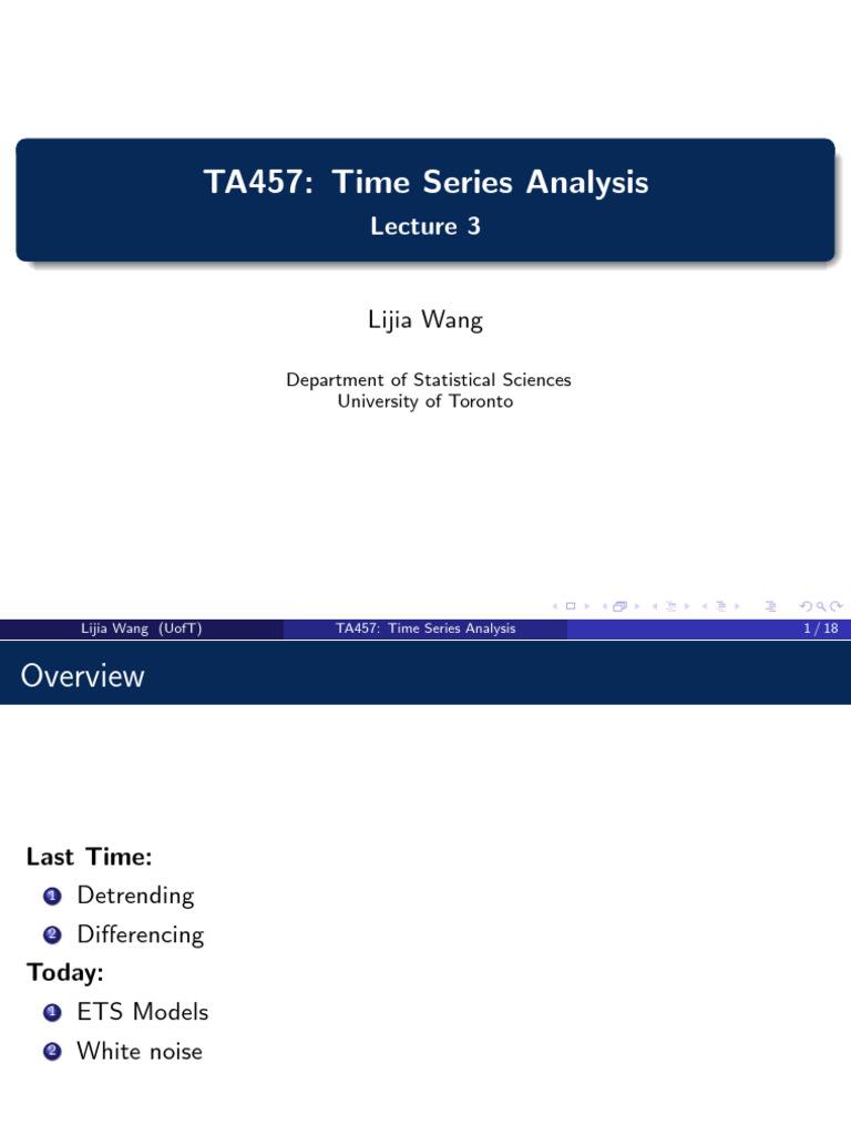 ETS Models in Time Series Analysis | PDF | Time Series | Data Analysis