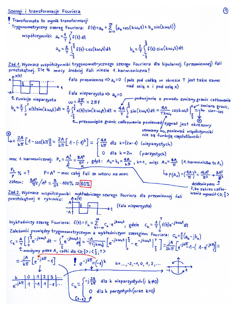 02 Szeregi i transformacje Fouriera | PDF
