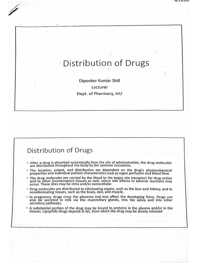 Distribution of Drugs | PDF