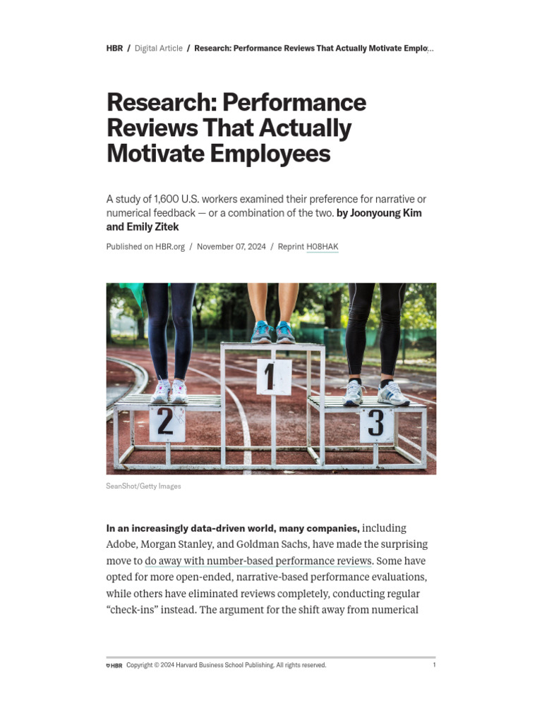 04 - HBR - Article - Research Performance Reviews That Actually ...