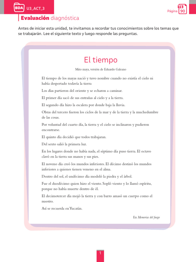 Creación y tiempo en el mito maya | PDF