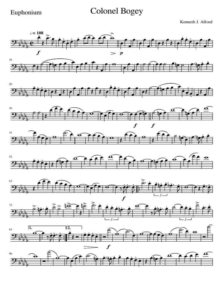 Colonel Bogey: Euphonium | PDF | March Music