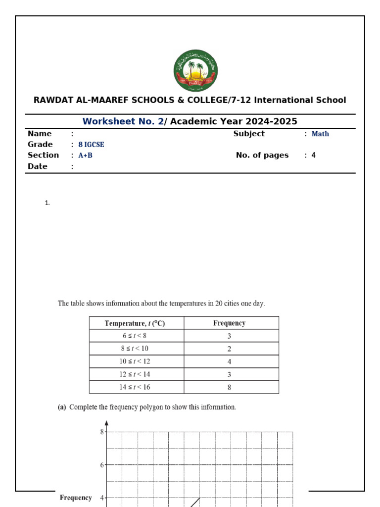 WORKSHEET No.2 Grade 8 2nd Term 1 | PDF