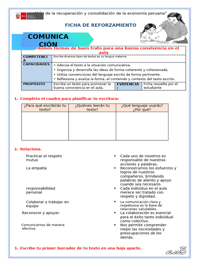 F.ref. Comu Escribe Texto Formas de Buen Trato para Una Buena Convivencia | PDF | Aprendizaje ...