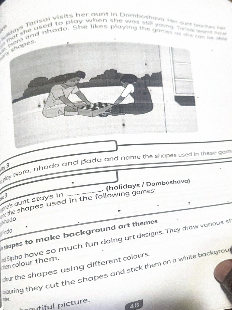 s play tsoro, nhodo and pada and name the shapes used in these gam | PDF