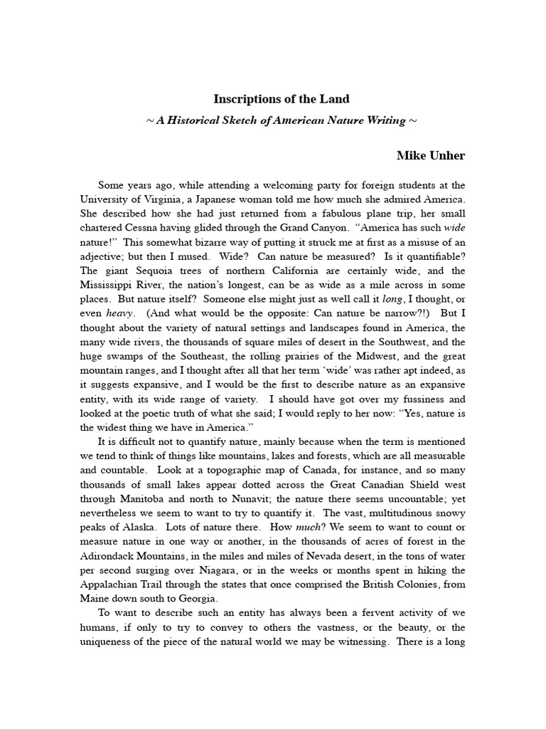 American Nature Writing | PDF | Walden | Civil Disobedience (Thoreau)