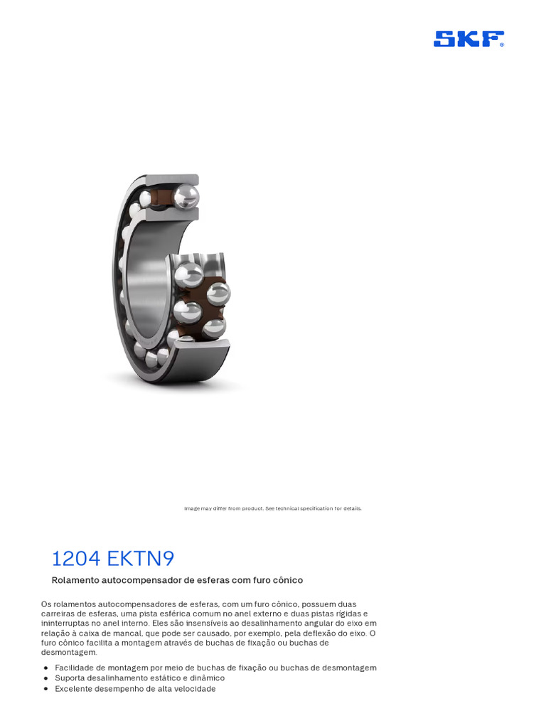 1204 EKTN9 - Rolamentos Autocompensadores de Esferas - SKF | PDF ...