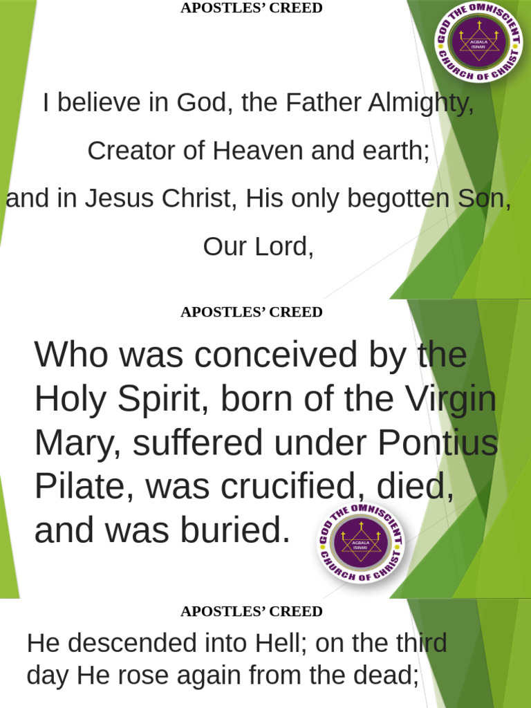 Apostles' Creed: Core Christian Beliefs | PDF