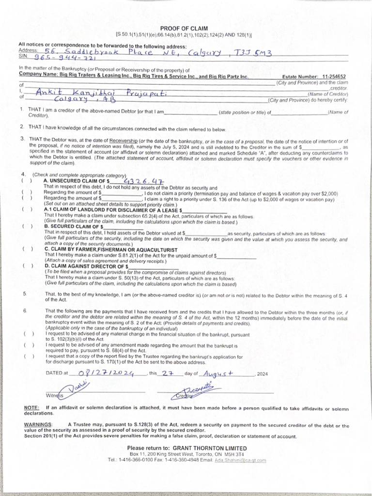 Proof of Claim | PDF