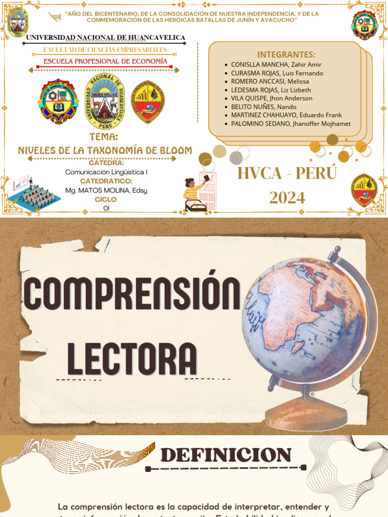 Comprensión Lectora - Taxonomía de Bloom | PDF | Comprensión lectora ...