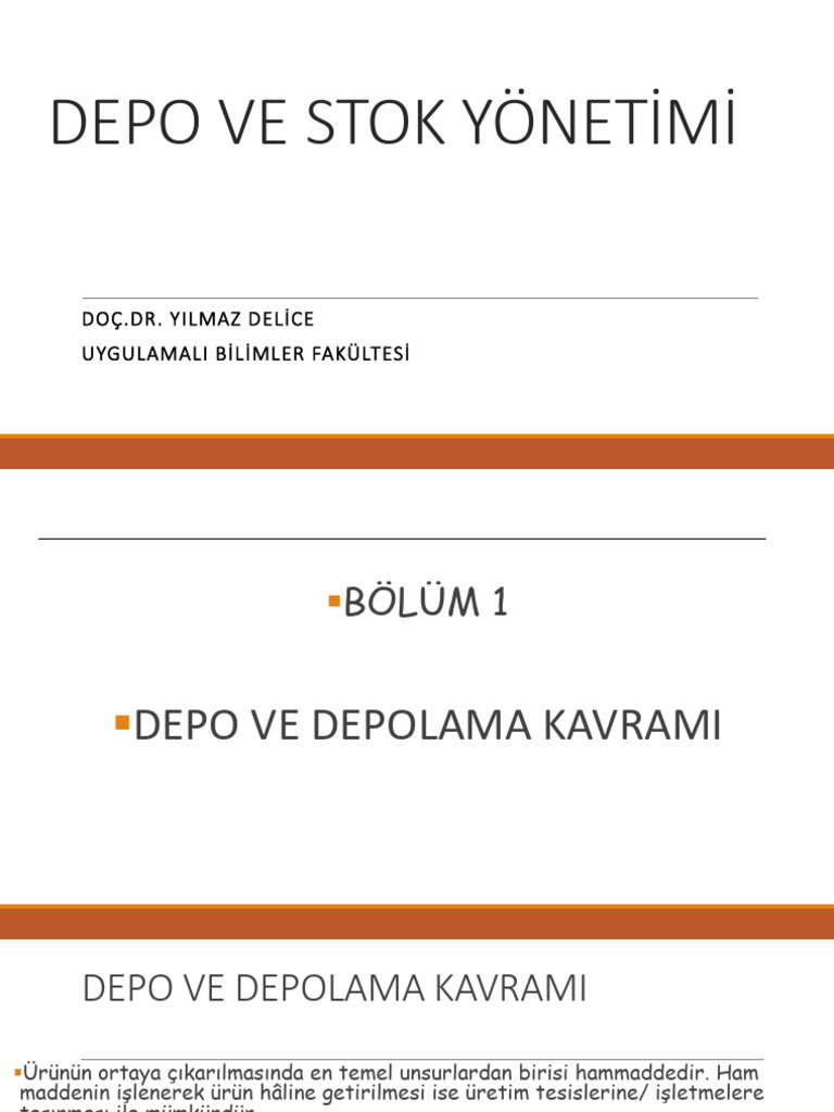Depo Ve Stok Yonetimi1 | PDF
