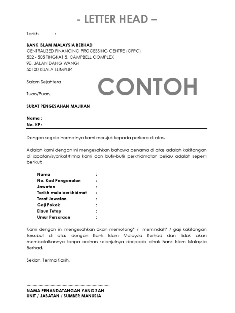Contoh Surat | PDF