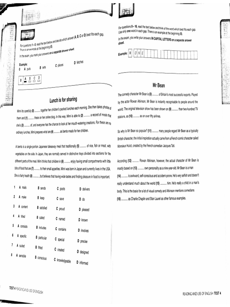 Test 4 FCE | PDF