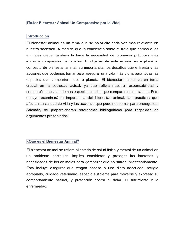 Bienestar Animal: Ética y Compromiso | PDF | Bienestar de los animales ...