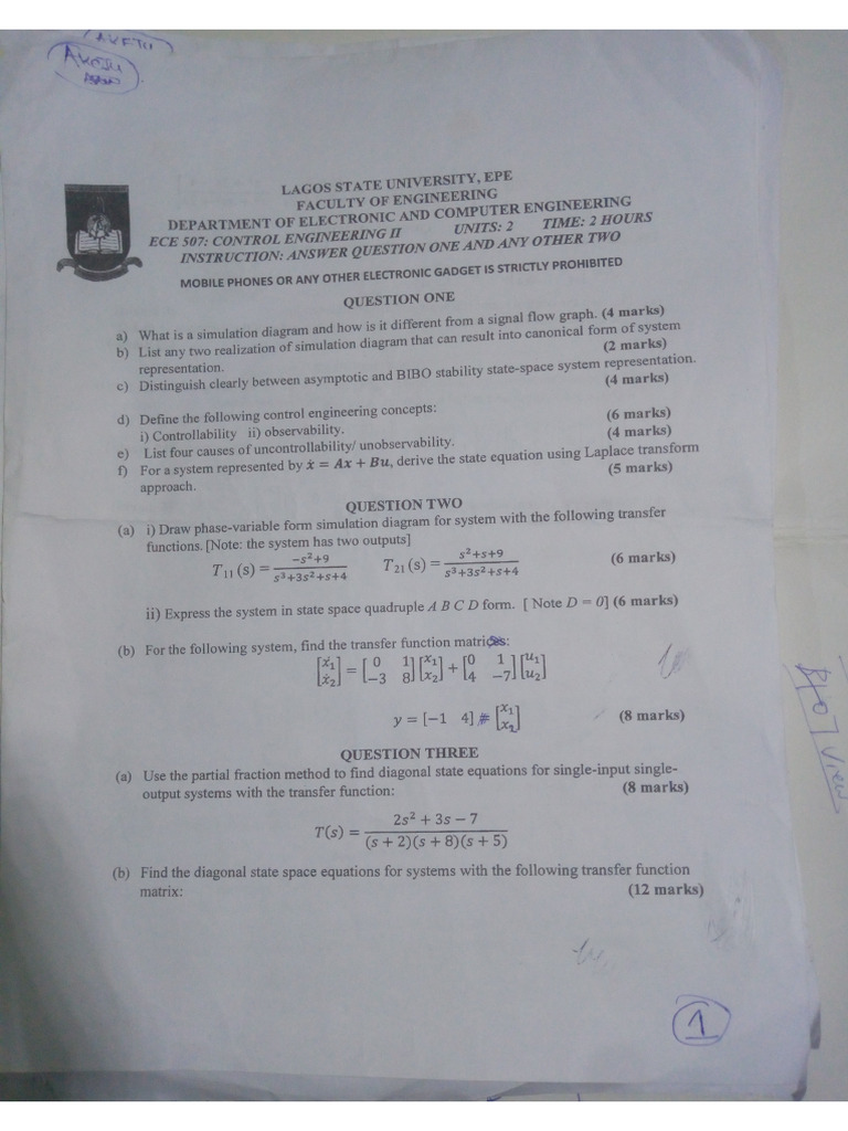 500 Level 1st Semester Pq 2023-2024 2 | PDF