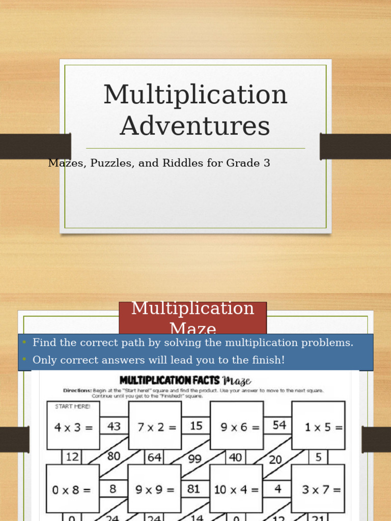 Grade 3 Multiplication Puzzles & Mazes | PDF