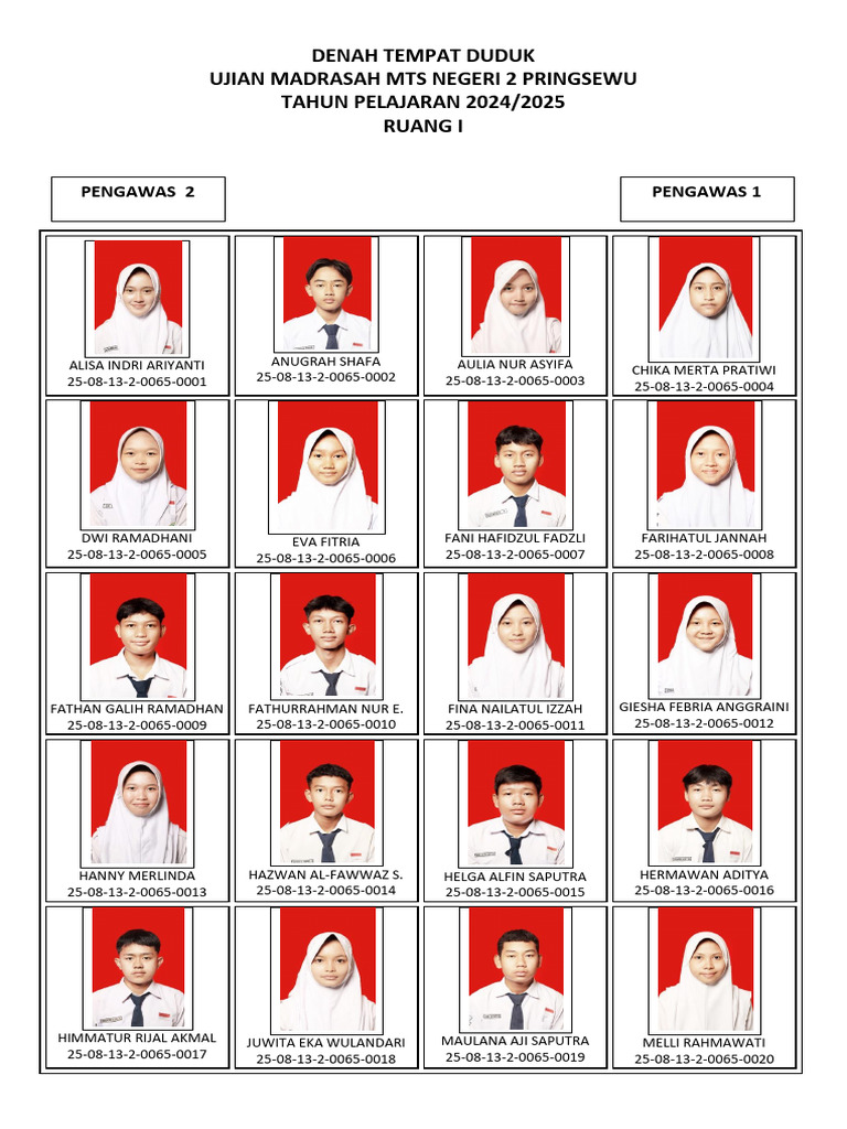 Denah Tempat Duduk Um 2025 | PDF