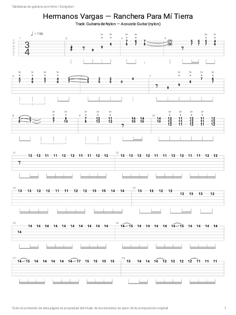 Tablaturas De Ranchera Para Mí Tierra Pdf