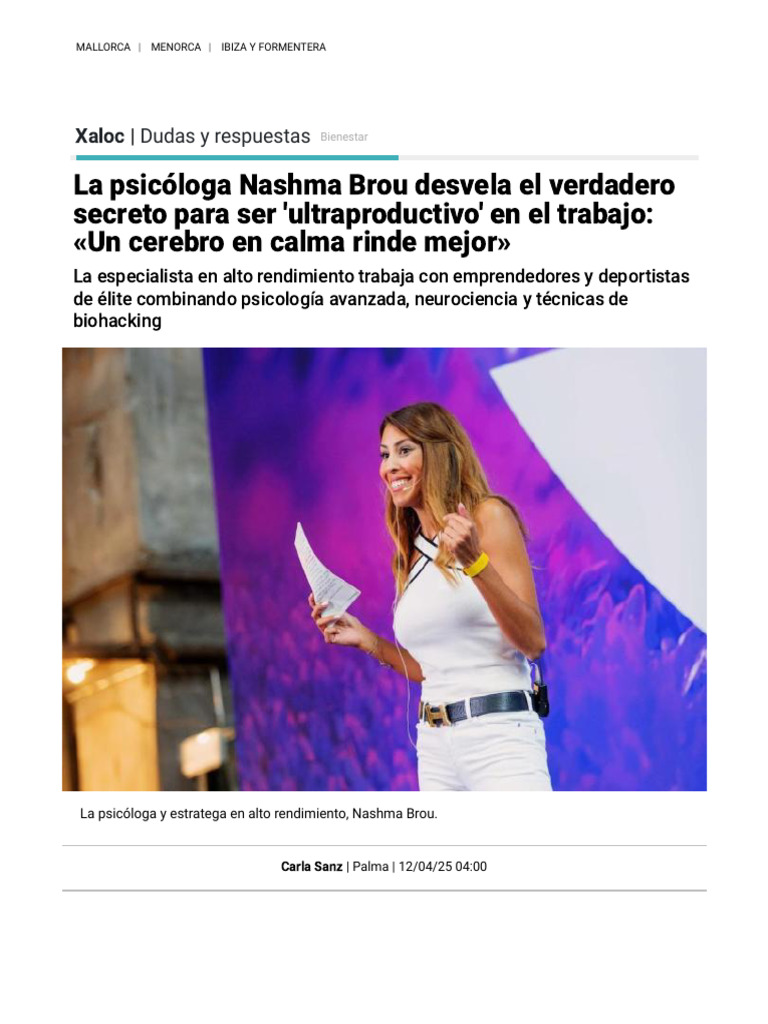 La Psicóloga Nashma Brou Desvela El Verdadero Secreto para Ser ...