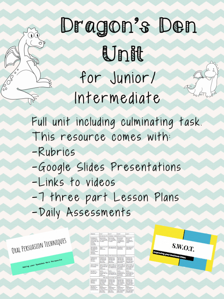 Dragon's Den Grade 7 Unit | PDF | Nonverbal Communication | Communication