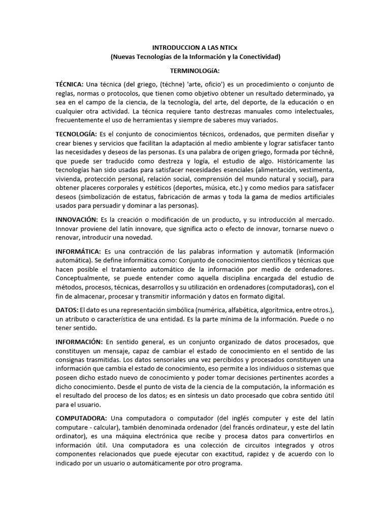 Unidad1 NTICx | PDF | Información | Tecnología de información y comunicaciones