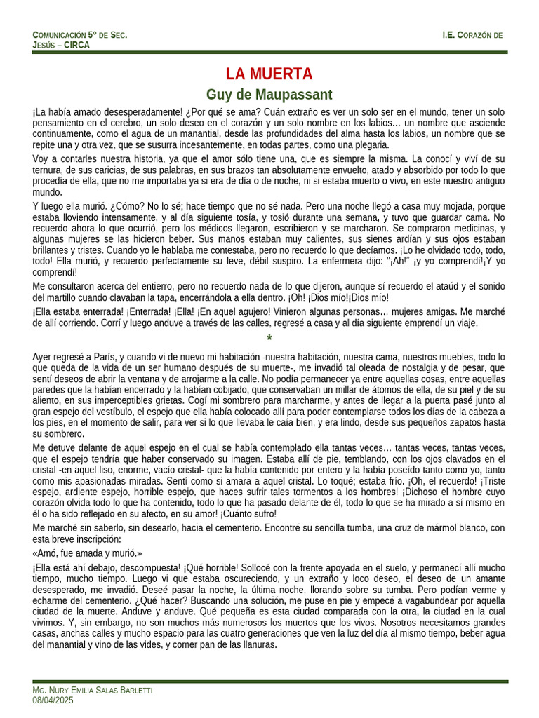 "Reflexiones sobre el amor y la muerte" | PDF