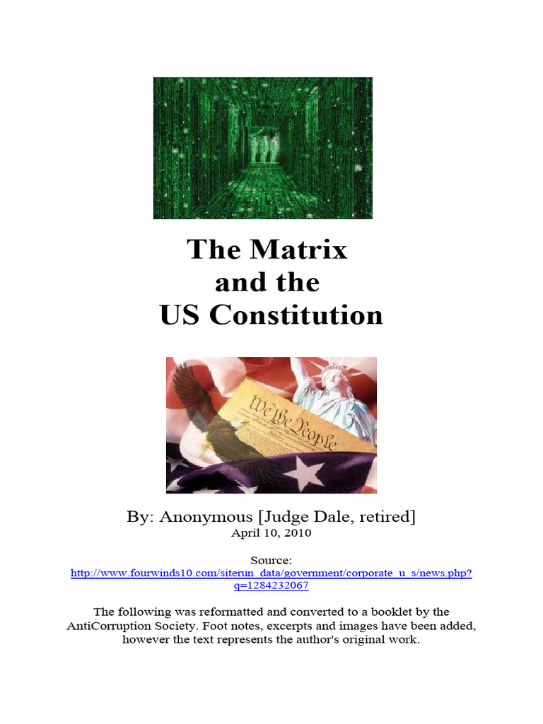 Documents The Matrix and The Us Constitution SM BK Format1 | PDF ...