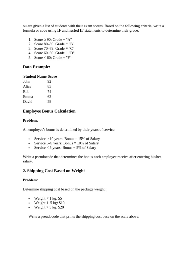 Ifs and Nested Ifs | PDF