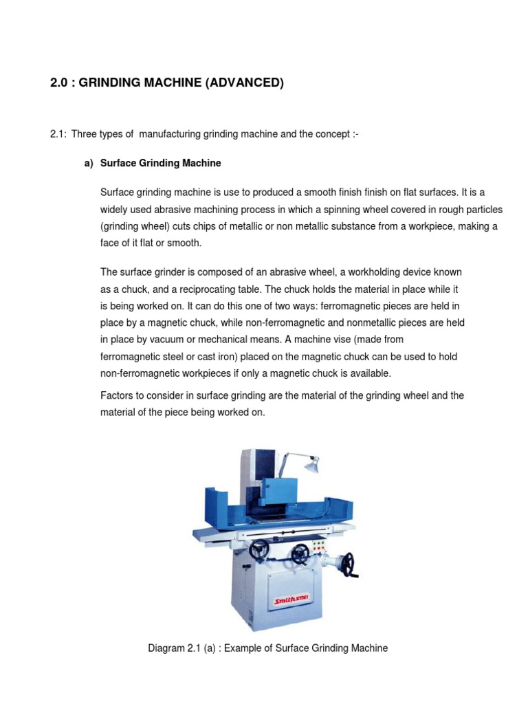 Advanced Grinding Machines Overview | PDF | Grinding (Abrasive Cutting ...