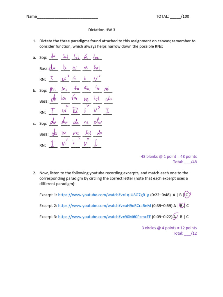 Dictation Assignment for Class 1 | PDF