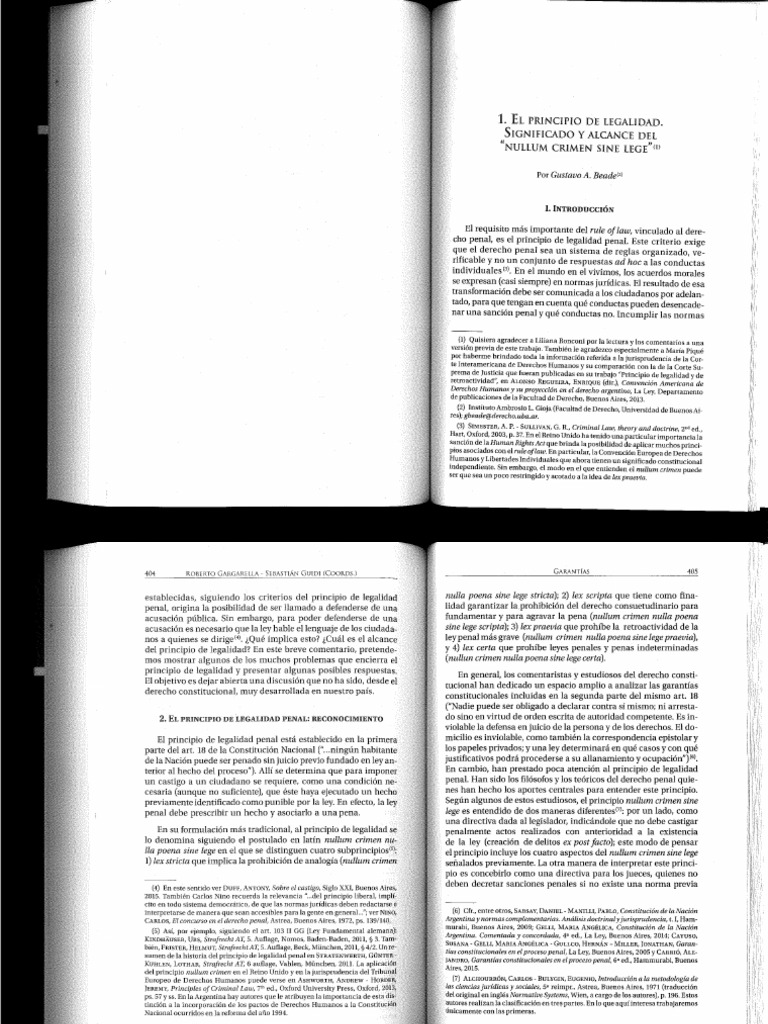 El Principio de Legalidad. Significado y Alcance Del Nullum Crimen Sine ...