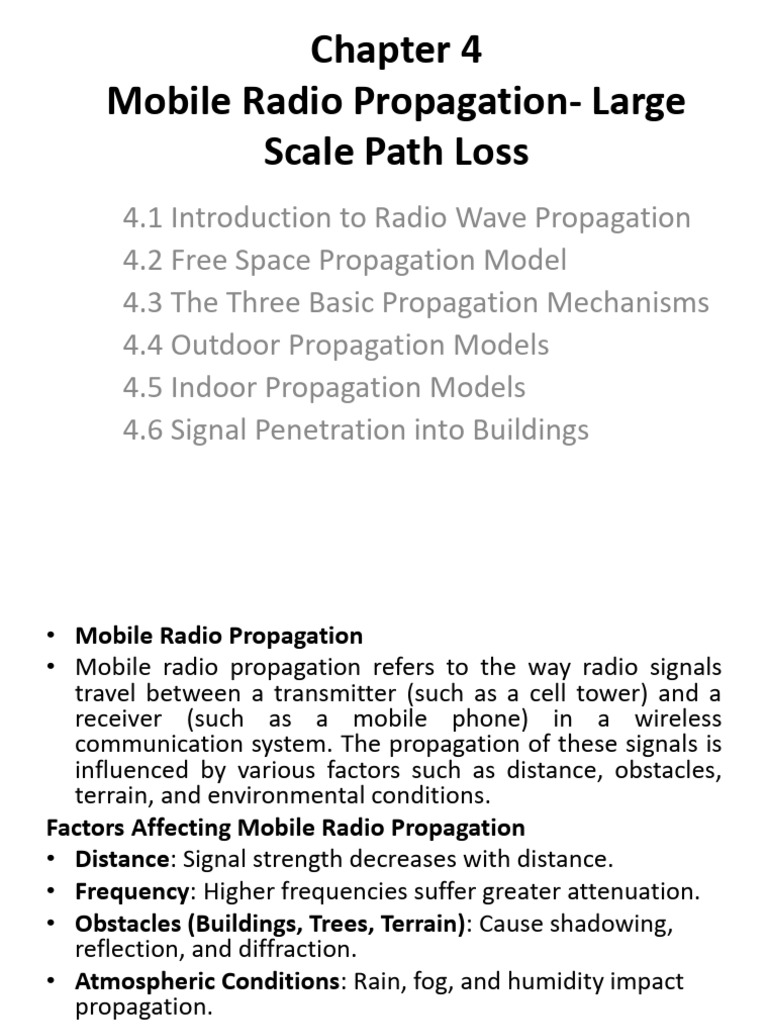 Chapter 4 Mobile Radio Propagation | PDF | Radio Propagation | High Frequency